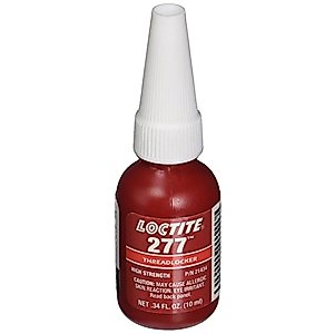Loctite 277 442-21434 10ml High Strength Threadlocker, Red Color