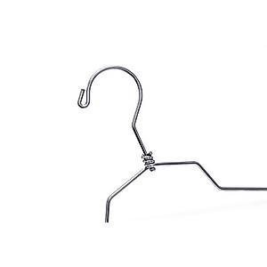 10 Quality Metal Children Hangers, Swivel Hook, Stainless Steel Heavy Duty Wire Clothes Hangers (10, Kids - 12" inch)