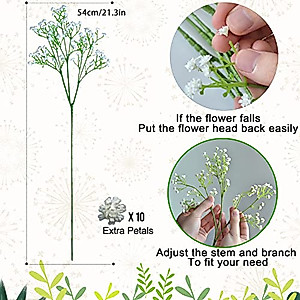 JIFTOK Babys Breath Artificial Flowers, 24 Pcs Fake Flowers Gypsophila Bouquet Fall Flowers Artificial for Decoration, Real Touch Silk Flower for Wedding Christmas DIY Party Home Garden Office(White)