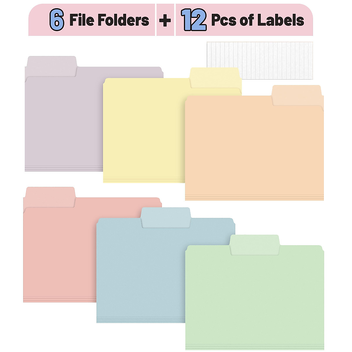 Mr. Pen- Poly File Folders, 1/3 Cut Tab, 6 Pack, Morandi Colors, Letter Size, Colored File Folders, Letter File Folders, Color Folders, Office File Folders, Office Supplies File Folders, File Folder