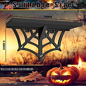 Mornex 1 Pcs Spider Web Floating Shelf for Halloween Wall Decor, Gothic Halloween Home Decor Indoor Shelf Decor to Display Figurines, Black
