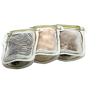 30 PCS Reusable Mason Jar Bags Ziplock Bags,Portable Food Storage Bags,Airtight Seal Leak-Proof Sandwich Snack Saver Storage for Travel Picnic(Small)