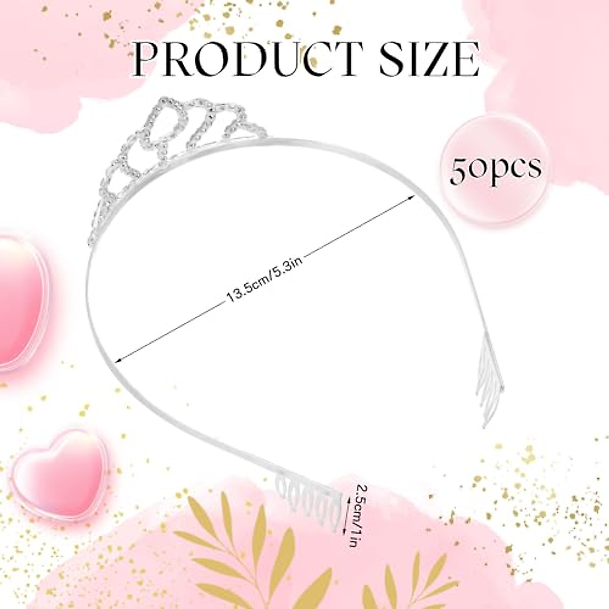 Riceshoot 50 Pcs Tiara Crowns Bulk for Women Crystal Princess Tiara Queen Rhinestone Crown with Comb Silver Bridal Wedding Headband for Women Prom Birthday Party Hair Accessory(Classic Style)