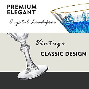 ROXBURGH Gold Rim Martini Glasses, Lead-Free Crystal Coupe Glass Set of 2, Vintage Classic Design Coupe Cocktail Glass, Crystal Champagne Glasses, Martini Glass set for Bar, Fancy Birthday Gifts