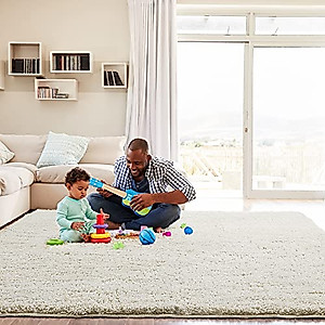 HOMBYS Shag Area Rug 8'x10' for Living Room Bedroom, Solid Plush Non-Shedding Rugs for Dining Room Entryway, Thick Soft Mordern Rectangular Carpet Home Decoration