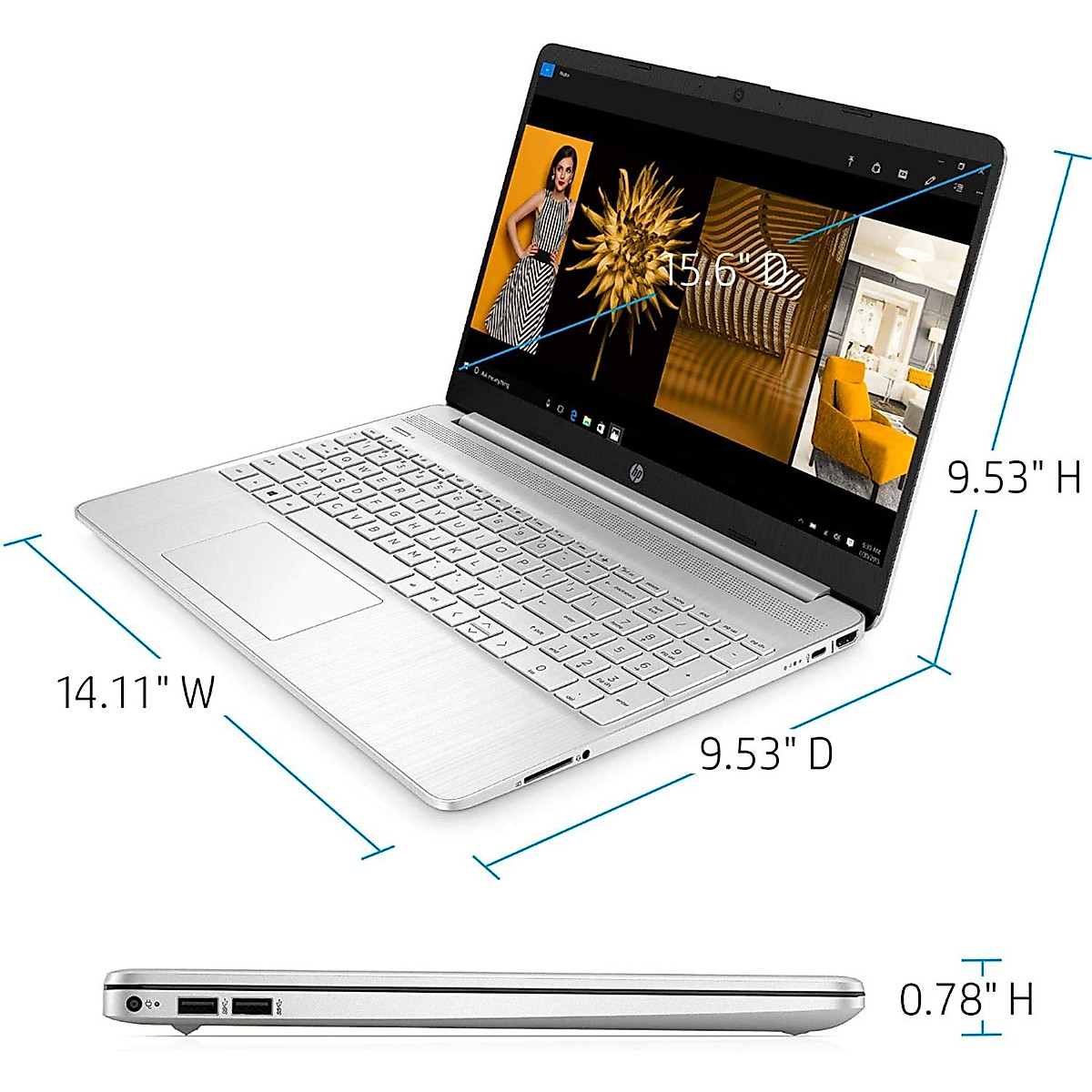 HP 15.6" HD Micro-Edge Laptop, AMD Athlon Gold 3150U, 4GB DDR4, 256GB PCIe NVMe SSD, AMD Radeon Graphics, WiFi, Bluetooth, Webcam, HDMI, USB-C, Windows 10 S, ABYS 64GB MicroSD Card
