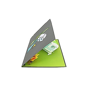 PopLife Camping Trip 3D Father's Day Pop Up Card - Happy Anniversary, Retirement Gift, Valentine's Day card for Him, Birthday - Mountain Card, RV Traveler - for Husband, Son, Father