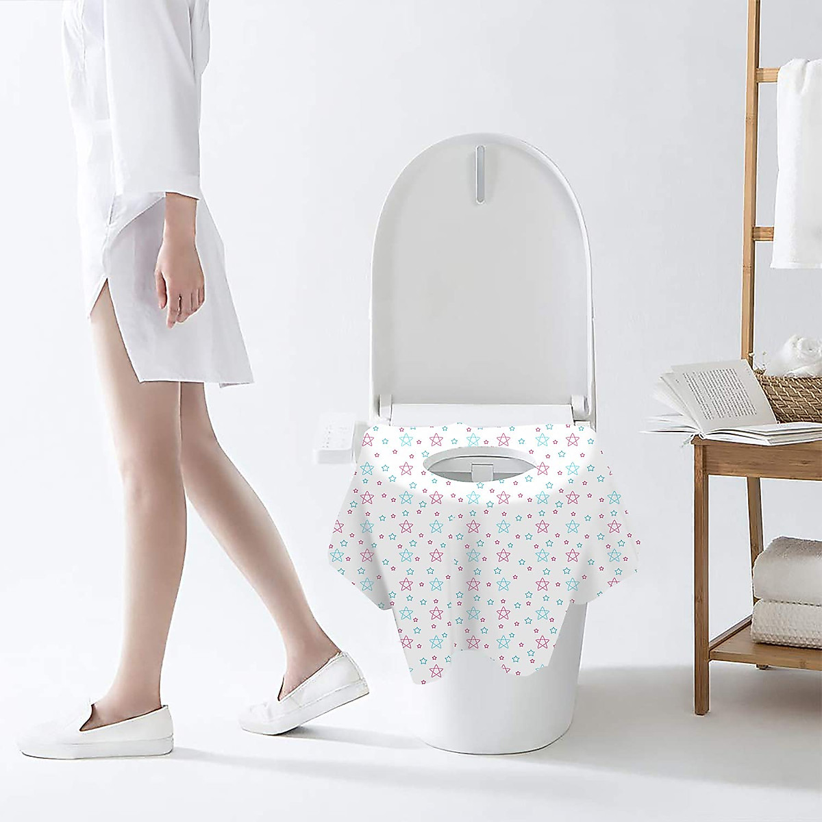 Toilet Seat Covers Disposable -24 Pack XL-Potty Training Toilet,Individually Wrapped Waterproof Potty Shields and Road Public Toilet,Non Slip Toddler Potty Training Seat Covers for Kids