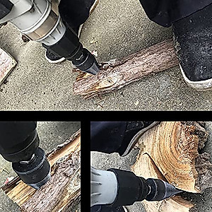 FUNSUEI 2 Pack 42 mm Firewood Log Splitter Drill Bit, Hex Shank Wood Splitter Drill bit, Portable Heavy Duty Drill Screw Cone Driver for Cutting Hickory, Oak, Sycamore, Walnut