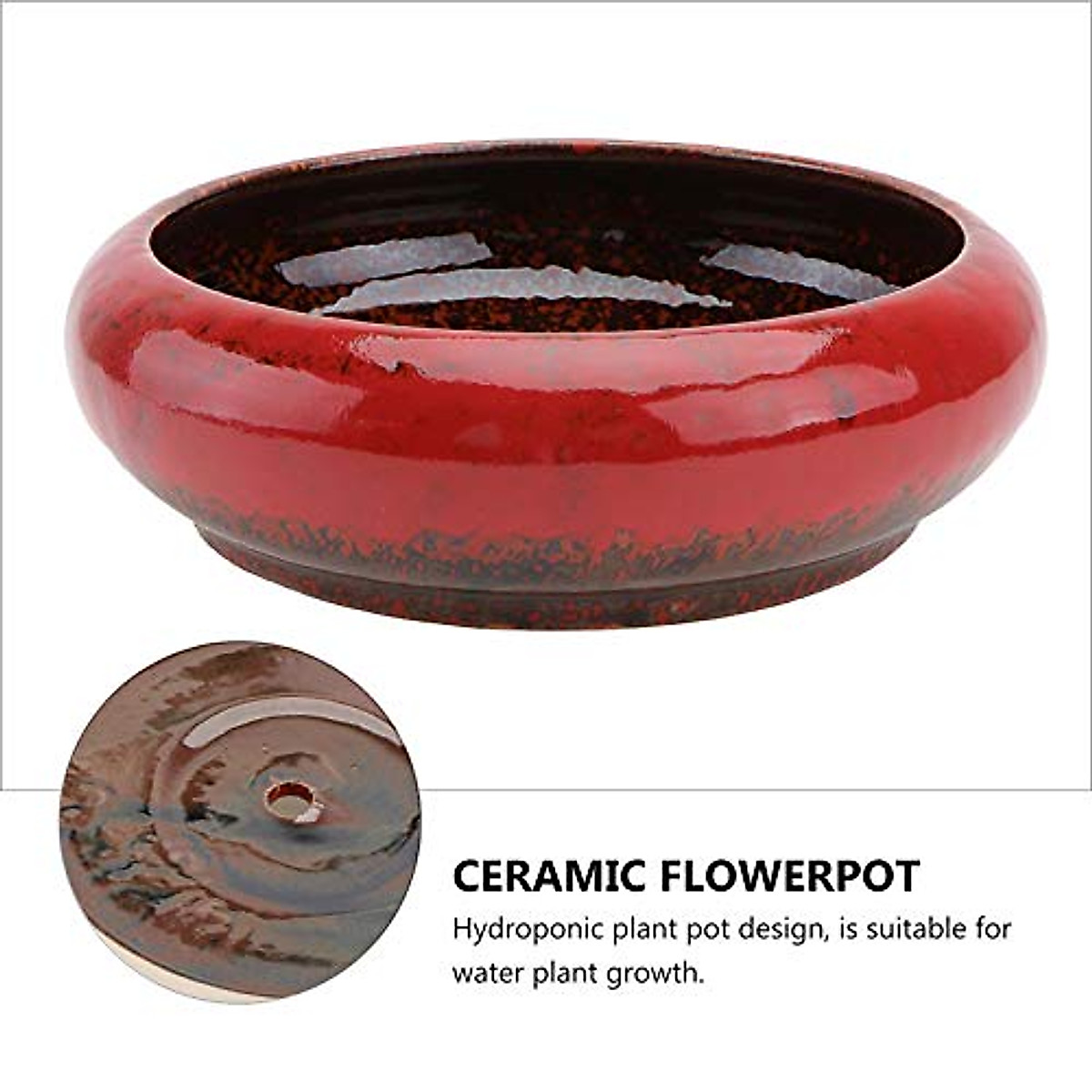 HANABASS 1pc Plant Corinthian Holder Vase Indoor Ceramic Flowerpot Red Orchid Bonsai Table Bowl Hole Outdoor Windows Container Potsin Bowl- Coffee Planters Office Green Home