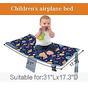 LYBOSH Children's Aircraft Travel Bed, Kids Airplane Travel Essentials, Travel Foot Rest for Airplane Flights, Airplane Footrest Seat Extender for Kids,Business Car Child Resting Foot Mats(Space