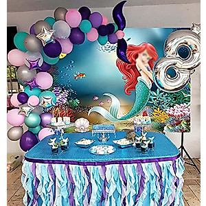 TXUE Mermaid Backdrop Under The Sea Little Mermaid Photography Background Mermaid Princess Girls Birthday Party Cake Table Decorations Supplies cy208 Background 7x5FT