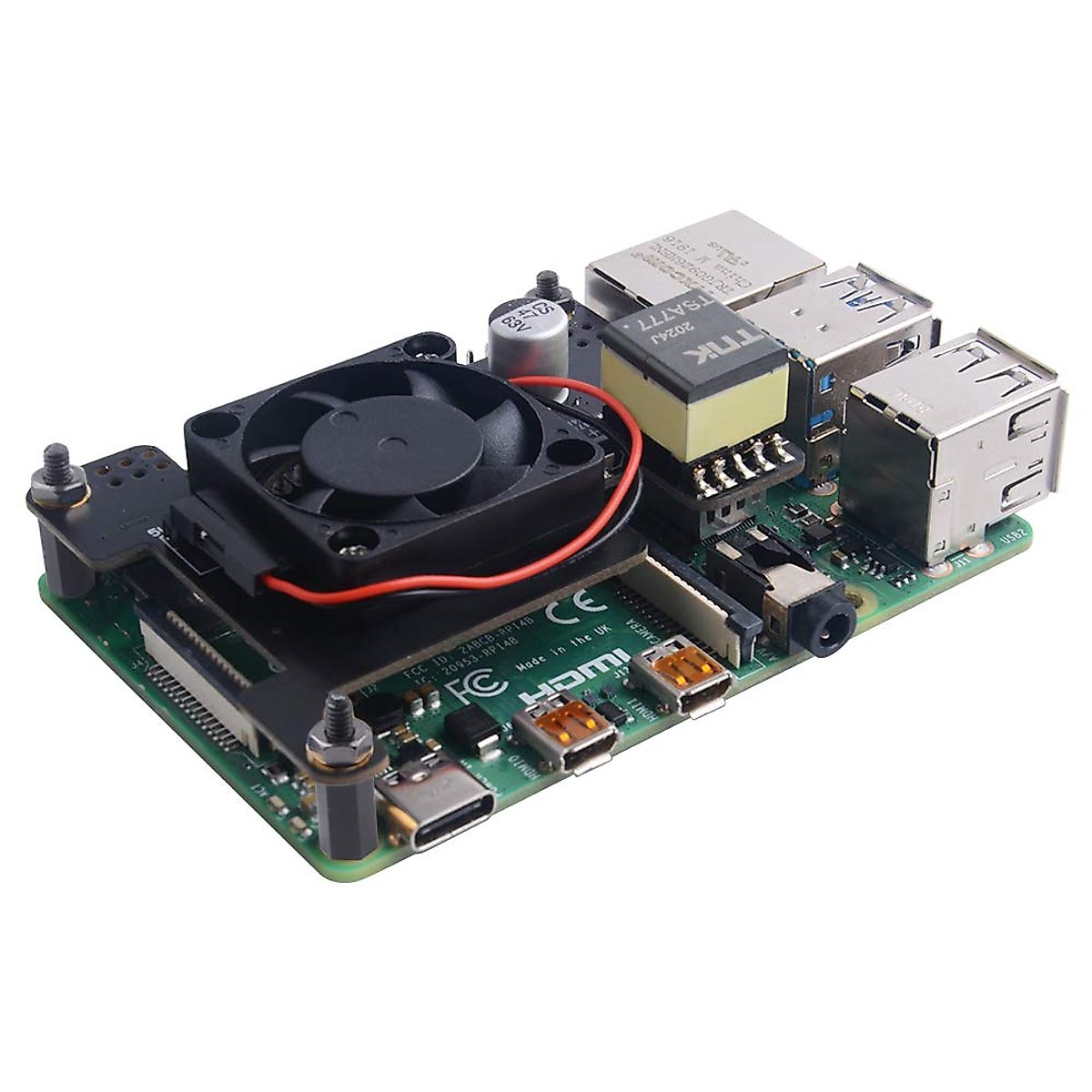 GeeekPi Isolated PoE HAT for Raspberry Pi 4, Support IEEE 802.3af or 802.3at PoE Standard,with Cooling Fan 30x30x7mm for Raspberry Pi 4 Model B / 3B+ 3B Plus