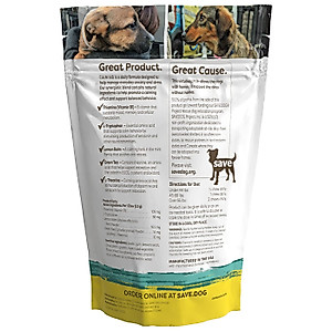 SAVE.DOG Calm Aid – Natural Calming Chews for Dogs with Anxiety - Dog Calming Treats That Support Relaxation and Anxiety Relief for Dogs – Dog Supplement with a Cause (60 Chews)