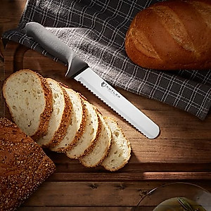 KUTLER Professional 8-Inch Bread Knife and Cake Slicer with Serrated Edge - Ultra-Sharp Stainless Steel Cutlery