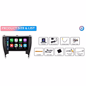 2+32 Android 12 Car Stereo for Toyota Camry 2015 2016 2017, 10.2" HD Touch Screen car Radio with Wireless Carplay & Android Auto, Mirror Link, Bluetooth, WiFi, GPS Navigation, Backup Camera