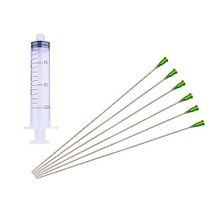 HUAHA 6 Pcs Dispensing Needle 14G x 10" with 30ml Syringe- Blunt Tip Luer Lock Super Long Needles