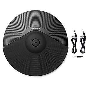 Alesis 14 Inch 3-Zone DMPad Cymbal with Choke, 2 Silverline Audio 10ft Connection Cables and Dummy Plug Bundle