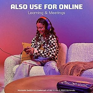 PDP Gaming AIRLITE Stereo Headset with Mic for Nintendo Switch/Switch Lite/OLED - Wired Power Noise Cancelling Microphone, Lightweight, Soft Comfort On Ear Headphones 3.5mm Jack (Mario Dash Blue)