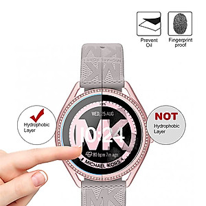MIHENCE Compatible for Michael Kors MKGO Gen 5E 43mm Screen Protector, 9H Anti-Scratch Premium Real Tempered Glass Screen Protector for Michael Kors Women's MKGO Gen 5E 43mm Smartwatch (3PCS)