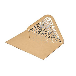 Thank You Cards - Blank 50 Pack Baby Blue Matte Finish Cards with Silver Foiled "Thank You" Printed with 52 Confetti Design Kraft Envelopes 4" x 6" - for Bridal Shower Baby Shower Birthday Party