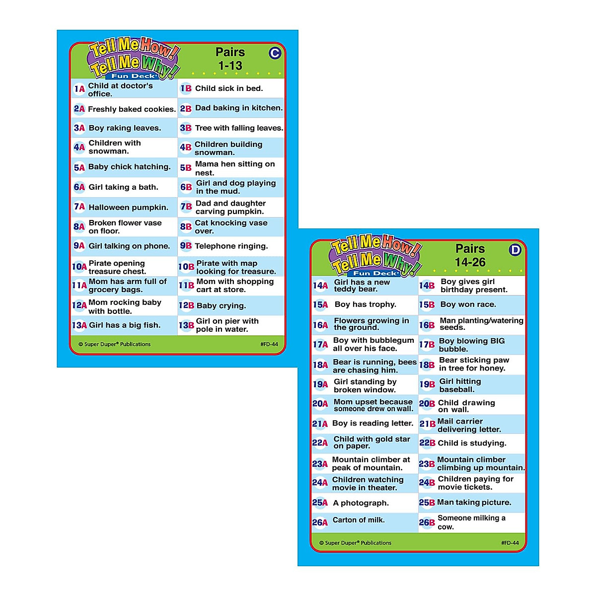 Tell Me How! Tell Me Why! Fun Deck Cards - Super Duper Educational Learning Toy for Kids