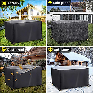 Zhadongli Art Waterproof Outdoor Sofa Cover, 91""Lx71""Wx30""H Patio Furniture Covers Waterproof Outdoor Couch Cover, Lawn Furniture Covers, Black