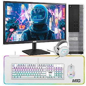 Dell OptiPlex Computer Desktop PC, Intel Core i5 3rd Gen 3.2 GHz, 16GB RAM, 2TB HDD, New MTG 24 inch LED Monitor, MTG Gaming Kit, WiFi, Windows 10 Pro (Renewed)