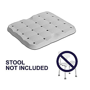 KMINA - Shower Seat Cushion Waterproof (15.5”x12.5”x1.3”, Stool not Included), Bath Seat Cushion for Elderly, Bath Chair Cushions for Seniors, Kneeling Pads, Stadium Seat Cushion - Made in Europe