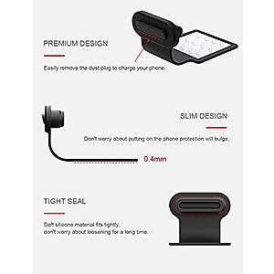 Gavemi USB C Dust Plug, for Phone USB Type C Port Dust Cover Cap, 2 Pack (Black)