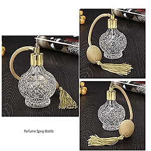 Clear Crystal Vintage Perfume Bottle Glass Container Atomizer Long Spray Makeup