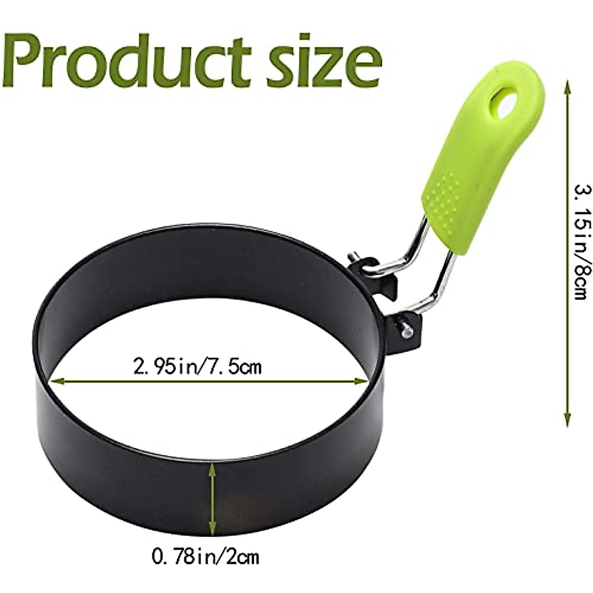 BEMINH Stainless Steel Egg Ring,2 Pcs Round Breakfast Household Egg Mold Tool Cooking Tool Omelette (New 2 Pcs)