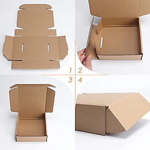 PHAREGE 6x6x2 inch Shipping Boxes Bulk 25 Pack Brown, Tab Lock Tuck Top Mailer Boxes for Packaging Small Business, Small Cardboard Gift Boxes for Wrapping Mailing Present