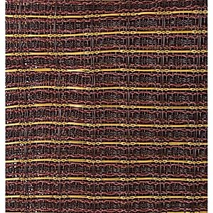 Grill Cloth - Oxblood, Gold Stripe, 59" Wide