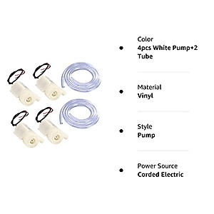 Sipytoph 4Pcs DC 3-5V Micro Submersible Mini Water Pump with 2pcs Clear Vinyl Tubing Flexible PVC Tubing(1M) for Aquariums Fish Tank Pond Fountain Hydroponics Garden