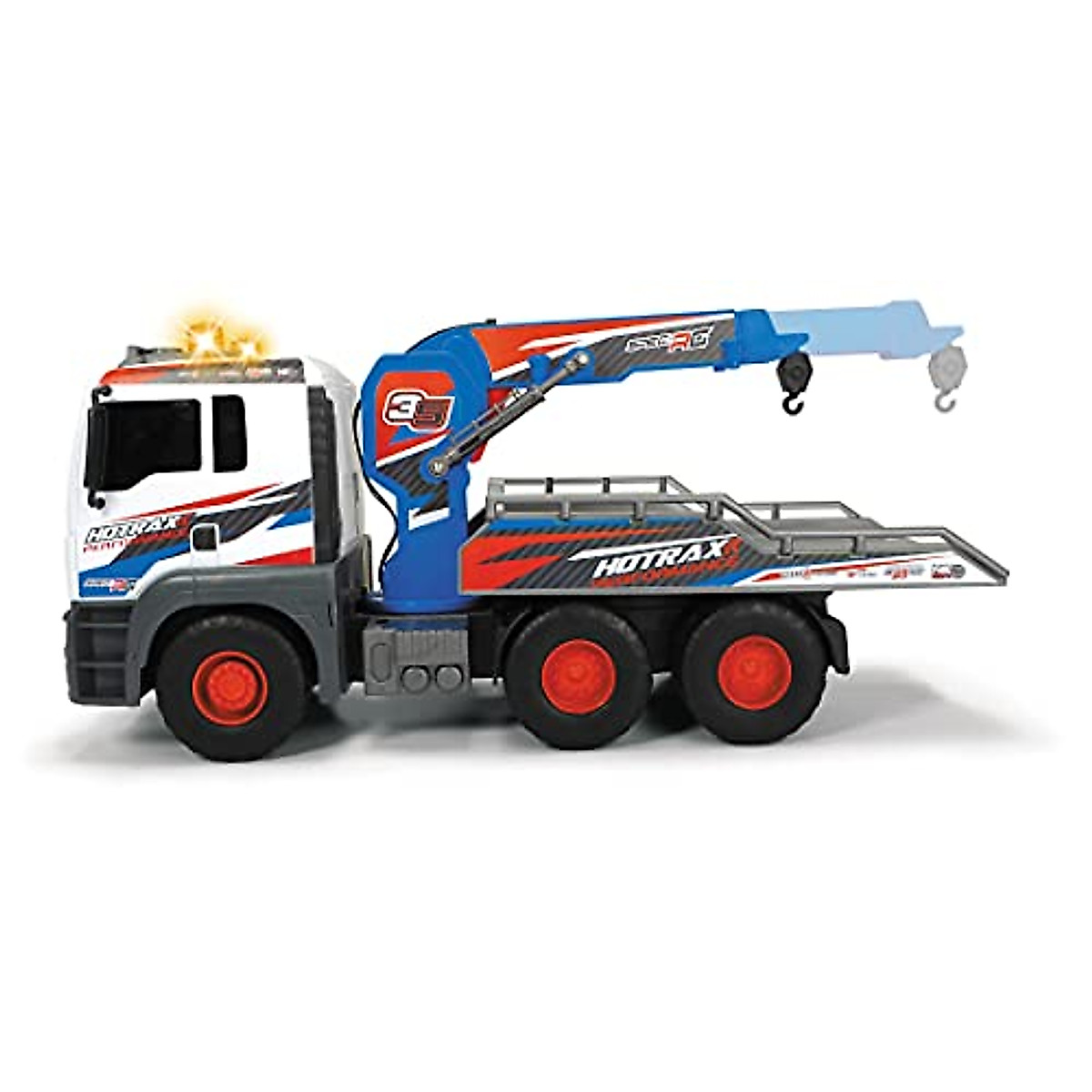 DICKIE TOYS 203749025 203749025 203749025 Tow Truck with Free-Wheel Motorised Crane Arm + 1 Car 55 cm Multi-Coloured