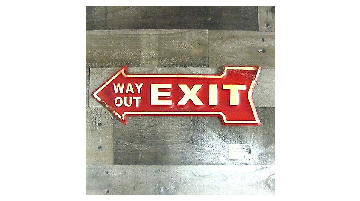 Vintage Metal Emergency Exit Sign – Rustic Indoor/Outdoor Decor