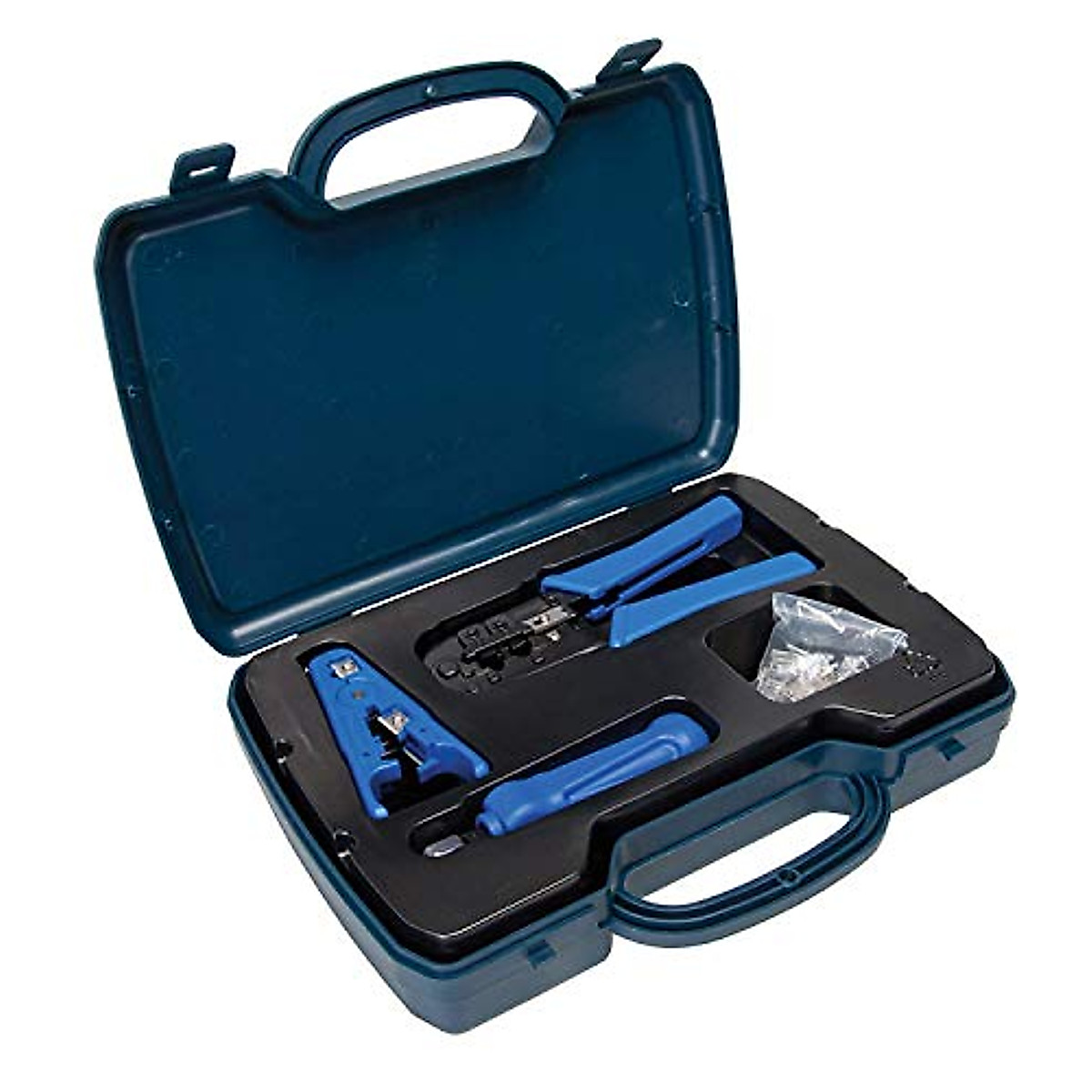 DataShark PA70007 Network Tool Kit | Wire Crimper, Network Cable Stripper, Punch Down Tool, RJ45 Connectors | CAT5, CAT5E, CAT6 (2023 Starter Kit)