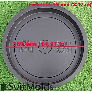 Molds Plates Set 5 pcs Molds CONCRETE WEIGHT PLATES BARBELL DISCS OLYMPIC LIFTING D55 (45Lb)