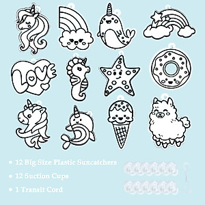 TOYLI Window Glitter Painting Kids Arts and Crafts Creative Set, 26 Suncatchers Kit,Gifts for Boys,Girls Ages 5,6,7,8,9,10 DIY, Great Home Birthday Party Idea, Your Own Fun Painting Activity NON Toxic