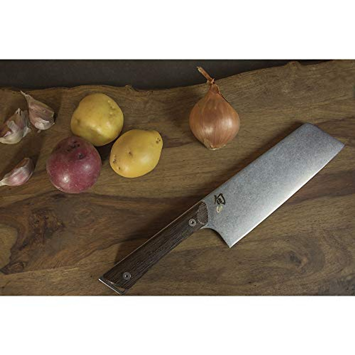 Shun Cutlery Kanso Asian Utility Knife 7", Narrow, Straight-Bladed Kitchen Knife Perfect for Precise Cuts, Ideal for Preparing Stir Fry, Handcrafted Japanese Knife