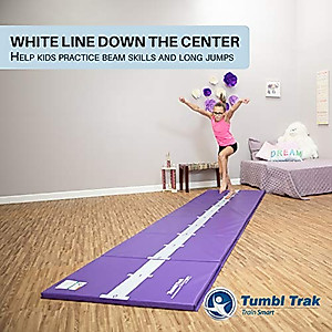 Tumbl Trak Hopscotch Mat, Purple with Hopscotch Squares on One Side and Numbered Line on the Other Side for Long Jump, 3-Feet Width x 12-Feet Length x 1-3/8-Inch Height