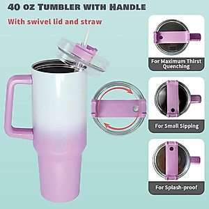 Icesip 40 oz Sublimation Tumbler with Handle Lid and Straw 20 Pack Gradient Glitter Stainless Steel Double Wall Vacuum Insulated Bulk Sublimation Blank Mixed Colors