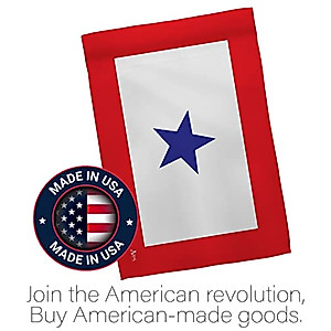 Blue Star Service Garden Flag - Set with Stand Armed Forces Military All Branches Support Honor United State American Veteran Official - House Banner Small Yard Gift Double-Sided 13 X 18.5
