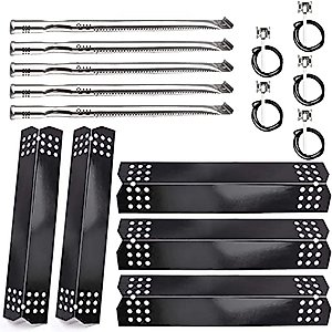 Metal Club Grill Parts Kit for Nexgrill 720-0882A 720-0896 720-0925 Grills, 5-Pack Grill Burner Tubes & Grill Igniters and 5-Pack Flame Tamers Heat Plates Heat Shields Replacement