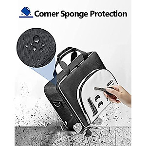 DEVASO PS5 Carrying Case, Travel Case for Playstation 5 Console and PS5 Disk/Digital Edition, Large Capacity Storage Bag for Games Accessories(Black&White)