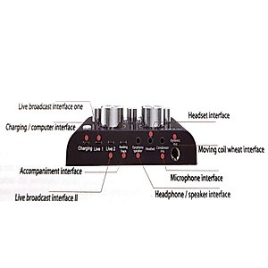 V8 Live Sound Card, Karaoke Sound Mixer Recording Sound Card USB Audio Interface Intelligent Volume Adjustable Audio Mixer Sound Card with Multiple Funny Sound Effect