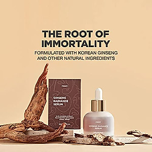 Ginseng Radiance Serum | 52.5% Ginseng Extract Skin Rejuvenating Face Serum | Formulated with Ginseng Extract, Hyaluronic Acid, WGF Complex-3 | Korean Skin Care, Vegan, Cruelty-free | 1.01 oz