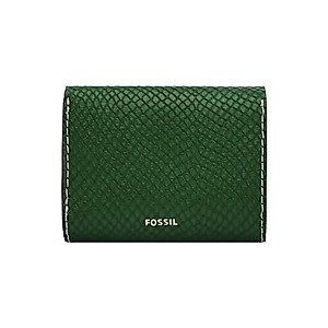 Fossil Women's Heritage Leather Wallet Trifold, Green Python (Model: SL8285310)