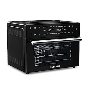 32 QT Digital Toaster Oven Air Fryer Combo, AUMATE by Kitchen in the box Convection Oven Countertop, 19-in-1 Smart Airfryer, Pizza Oven, Toast Bake and Broil, Rotisserie, 7 Accessories, 1800W